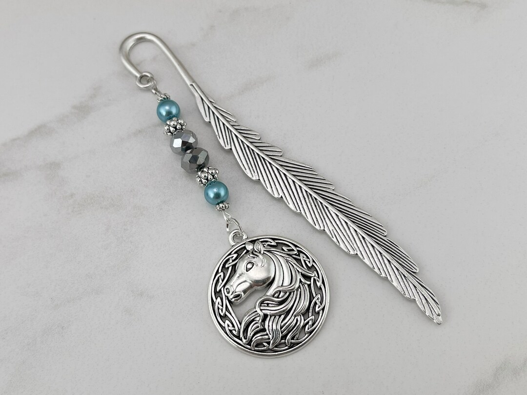 Horse Head Bookmark Round Silver Horse Head Charm Teacher - Etsy