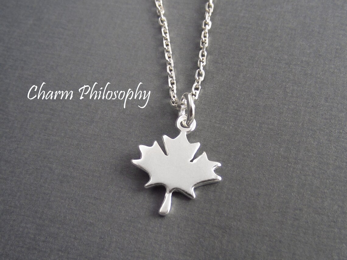 Maple Leaf Necklace Small Canada Charm Jewelry 925 | Etsy Canada