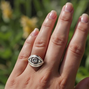 Eye Ring - 925 Sterling Silver Jewelry - Silver Human Eye Ring - Evil ...