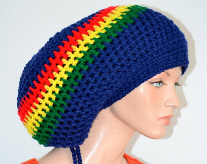 Navy Blue Mega Rasta Tam/ Navy Blue Dread Tam/ Navy Blue - Etsy