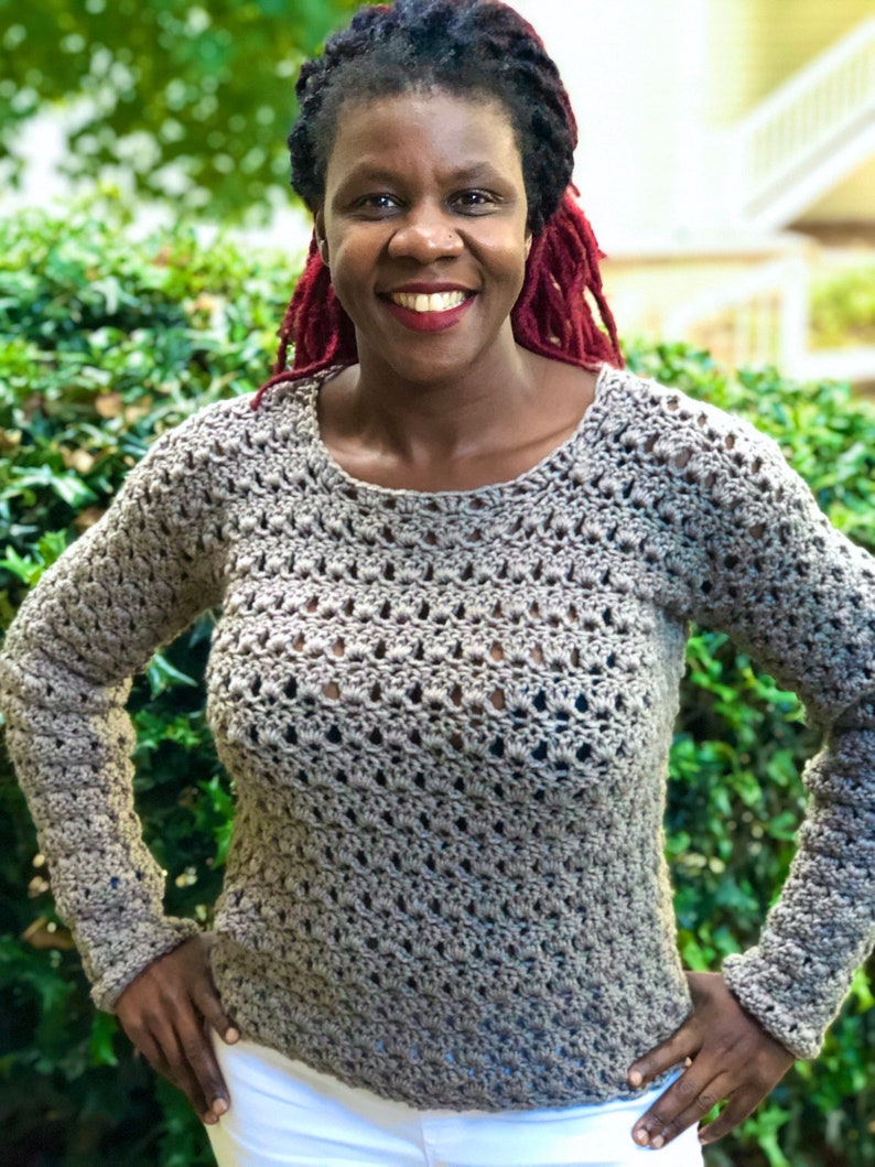 Crochet Heather Gray Pullover/ Sweater/ Blouse - Etsy