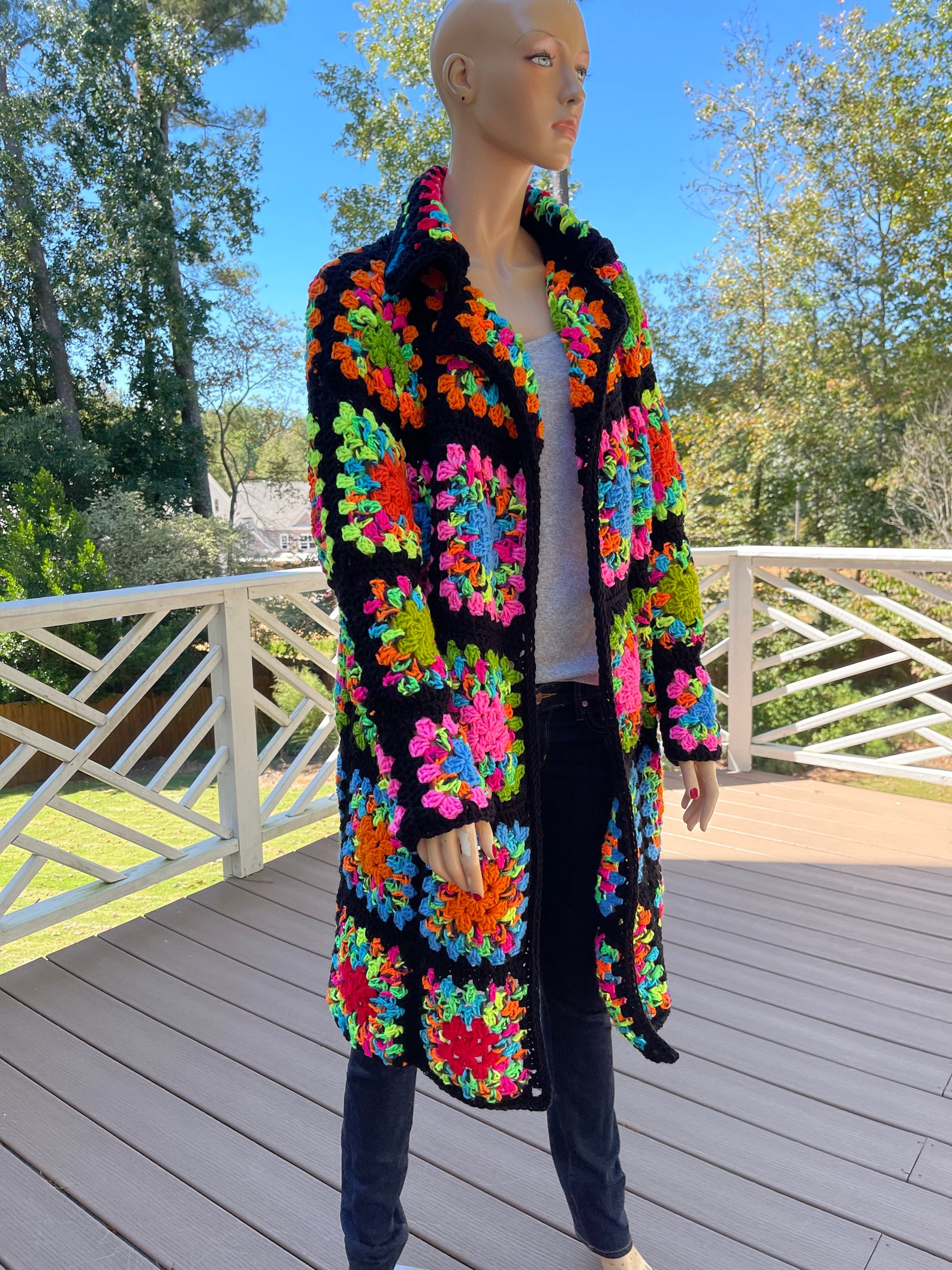 Granny Square Coat/ Crochet Granny Cardigan/ Crochet Gypsy - Etsy