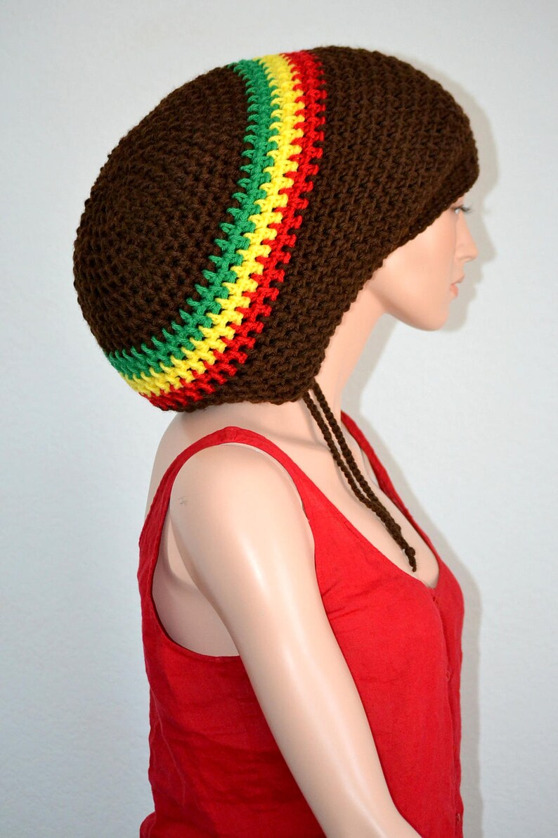 MEGA Crochet Rastafari Tam/ Dreadlocks Tam fatti a mano / Cappello ...