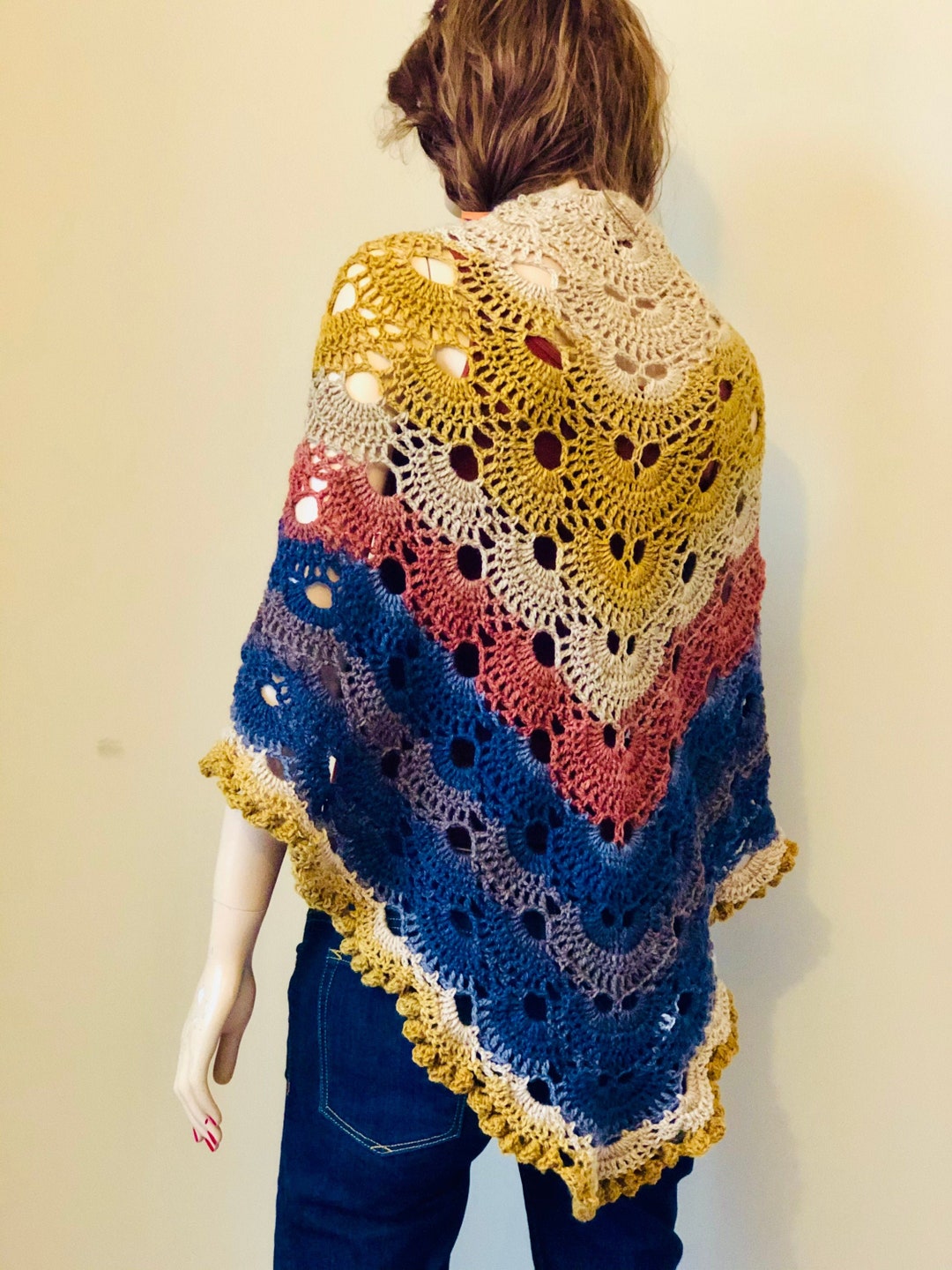 Centaur Mandala Crochet Shawl Scarf: Acrylic Virus Wrap - Etsy