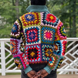 The Color Weaver Mens Granny Crochet Sweater/ Main Color Color Varies ...