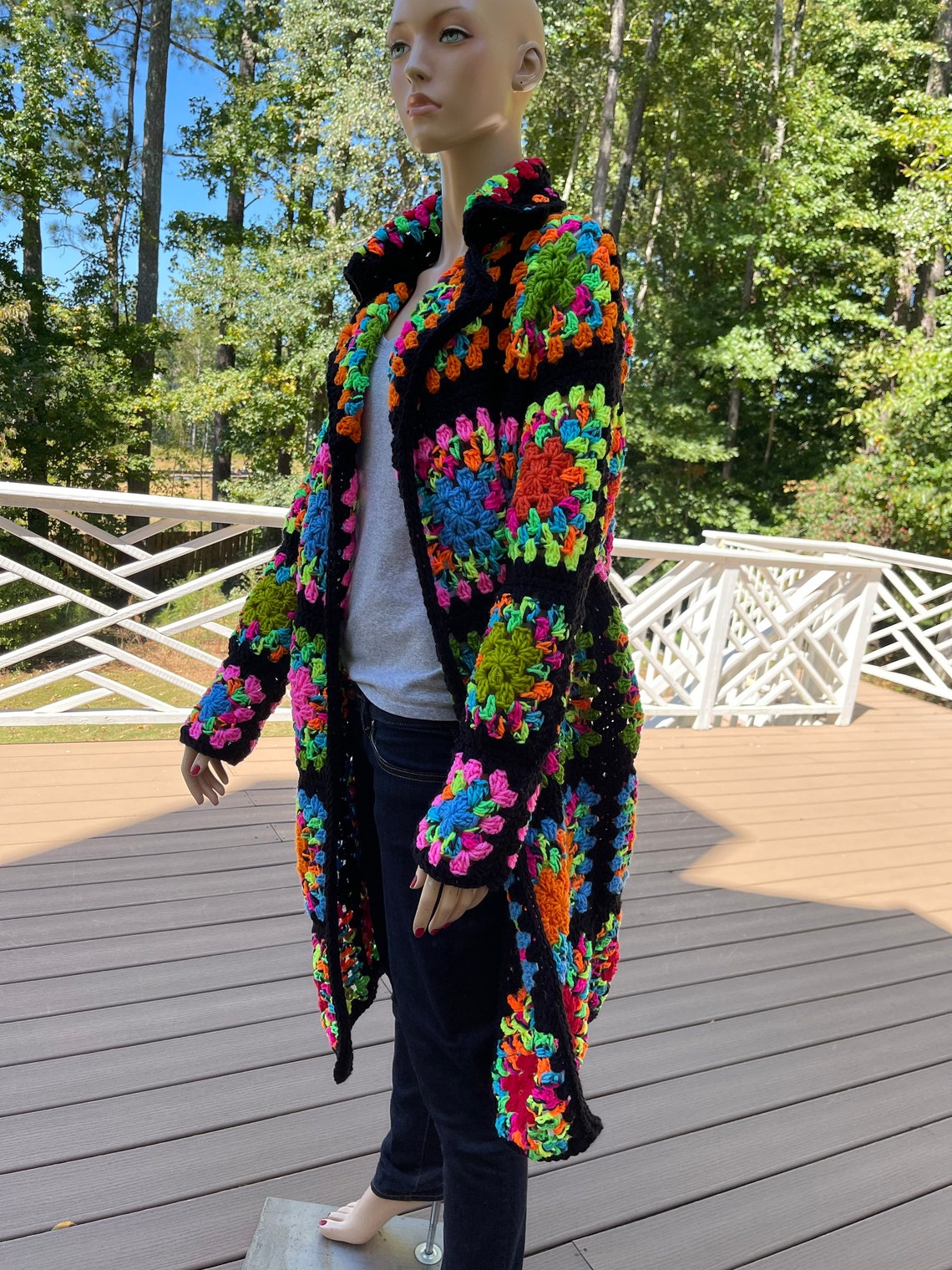 Granny Square Coat/ Crochet Granny Cardigan/ Crochet Gypsy - Etsy