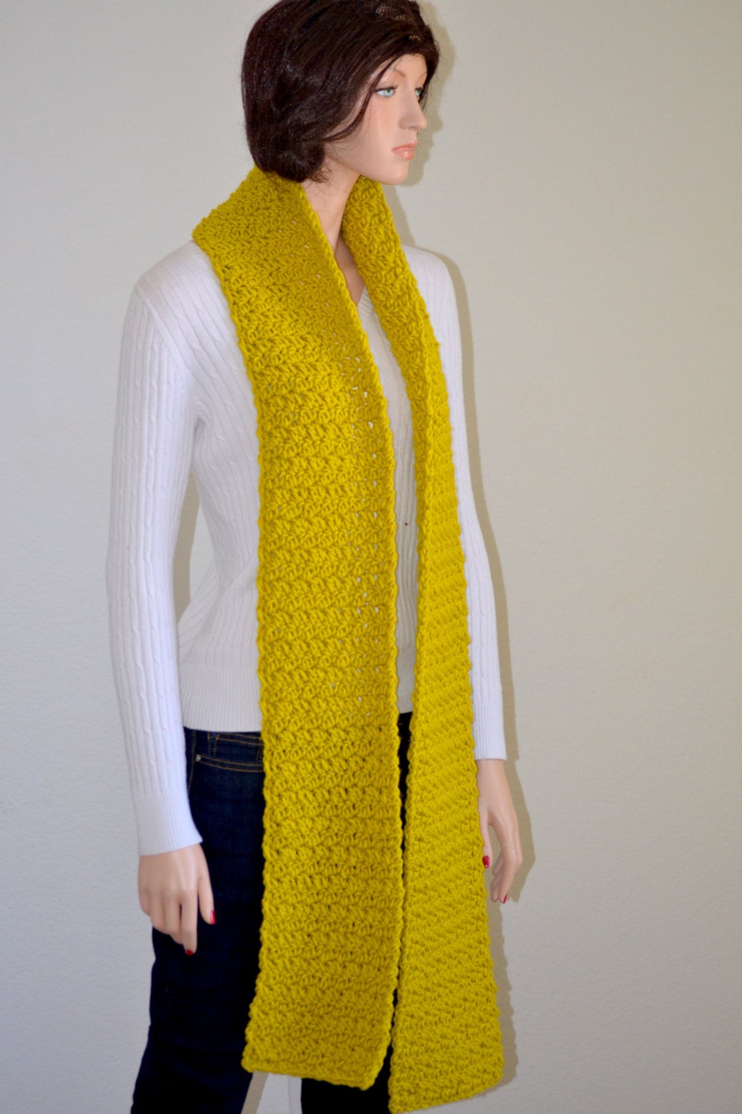 Crochet Premium Lime Scarf/ Extra Long Scarf/ Women's Fashion Scarf ...