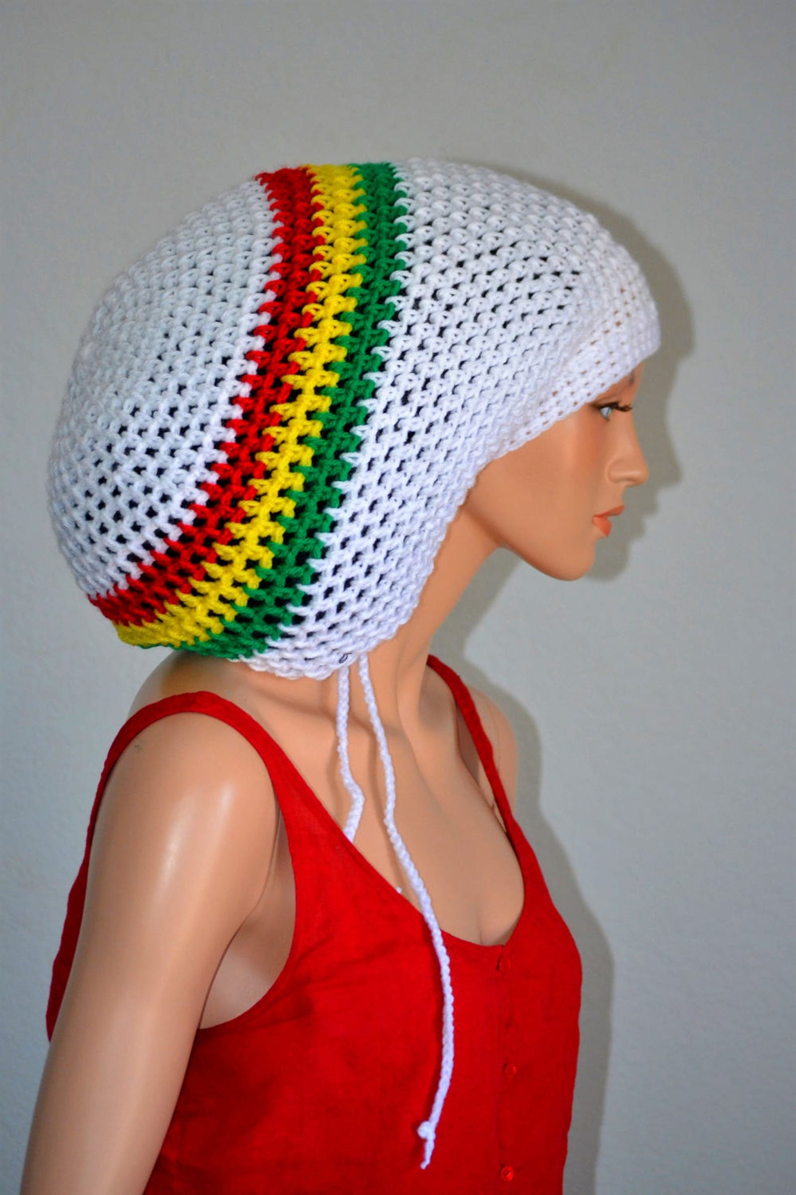 White Rasta Tam/ Crochet Dreadlocks Tam/ Unisex Dread Tam/ White Rasta ...