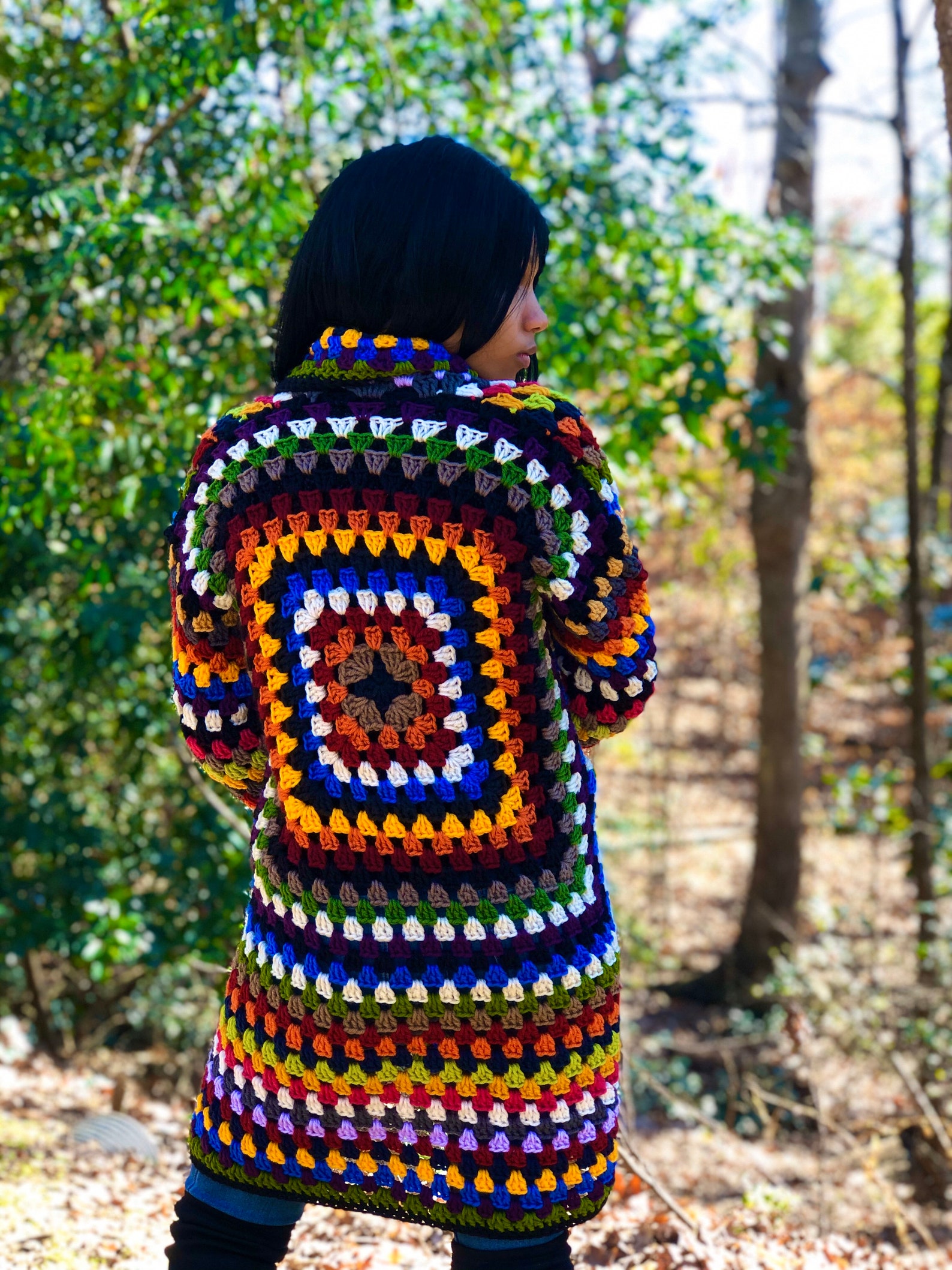 My Coat of Many Colors Cardigan/ Crochet Granny Square - Etsy