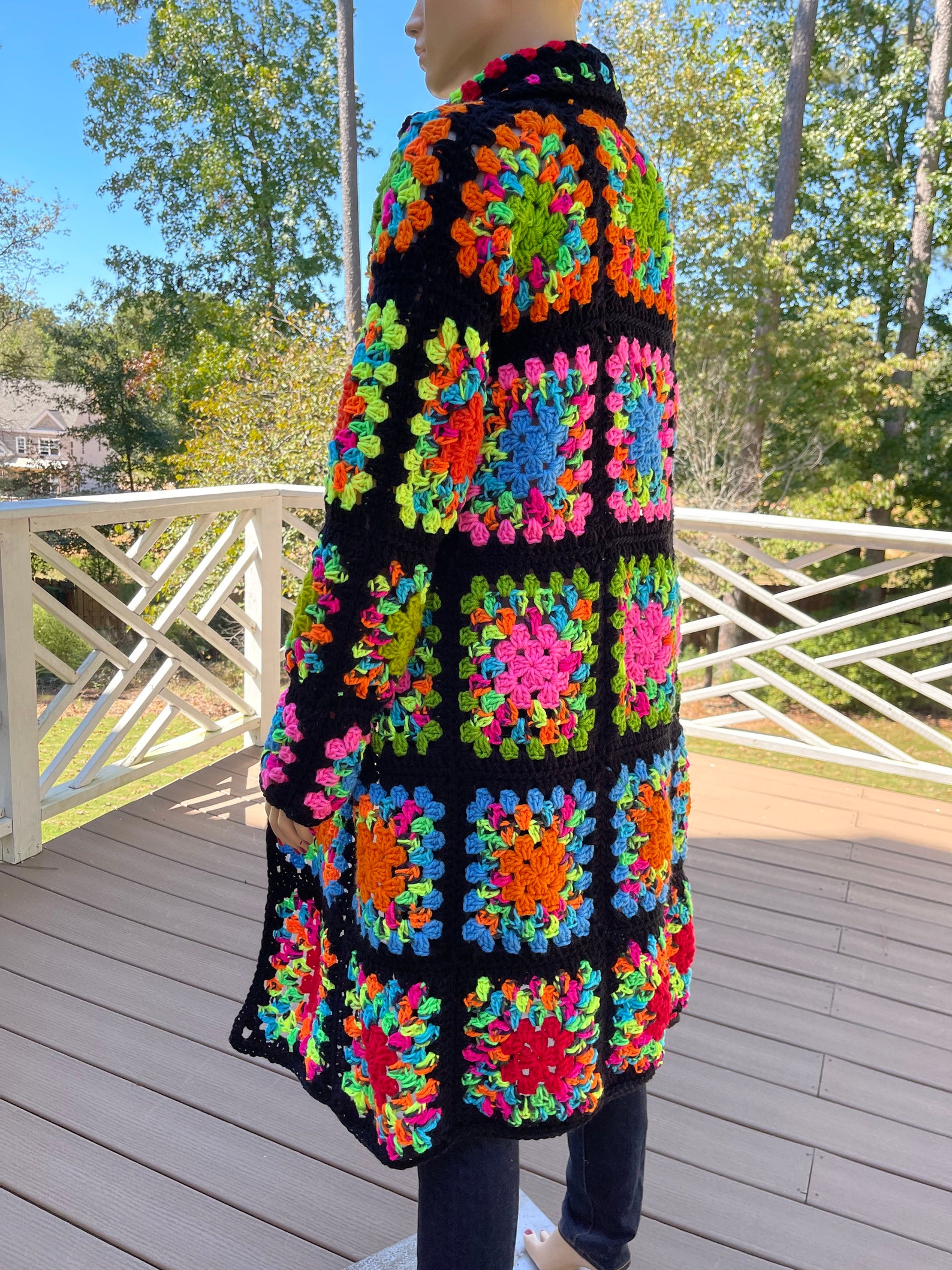 Granny Square Coat/ Crochet Granny Cardigan/ Crochet Gypsy - Etsy