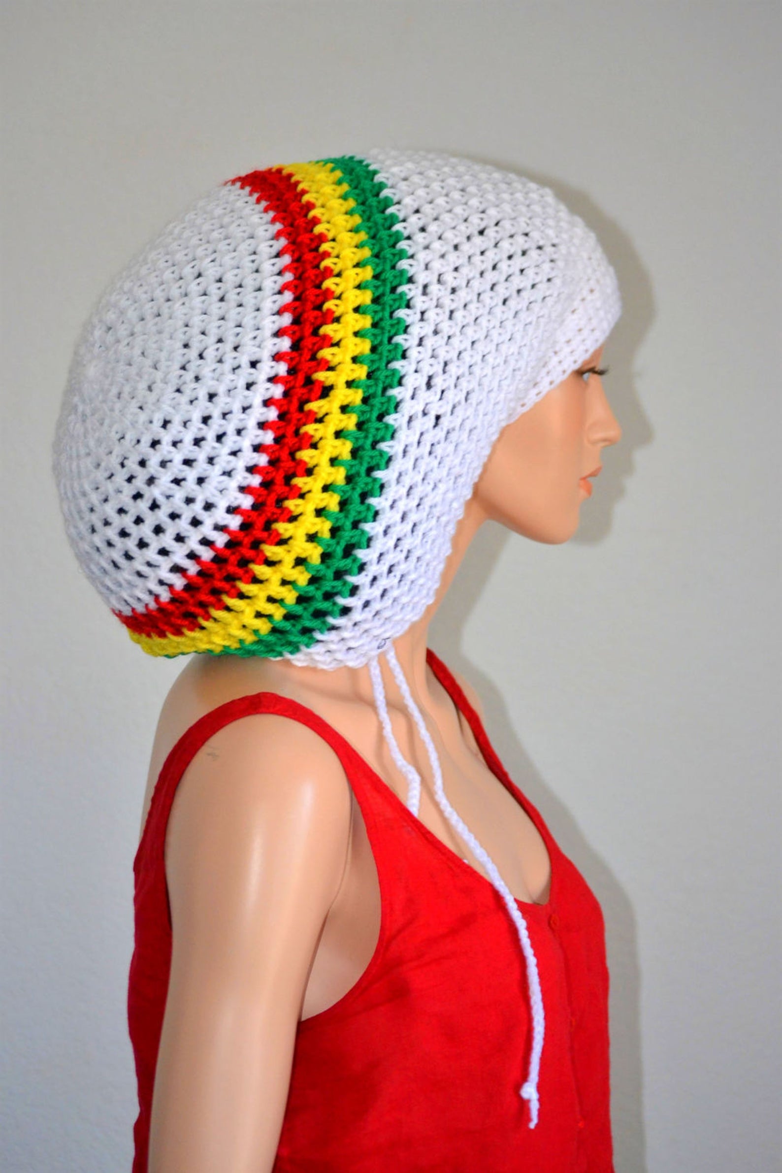 White Rasta Tam/ Crochet Dreadlocks Tam/ Unisex Dread Tam/ White Rasta ...