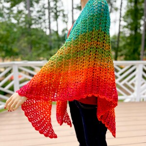 The Corded Shell Rainbow Fiesta Crochet Shawl/ Elegant Its a Wrap ...