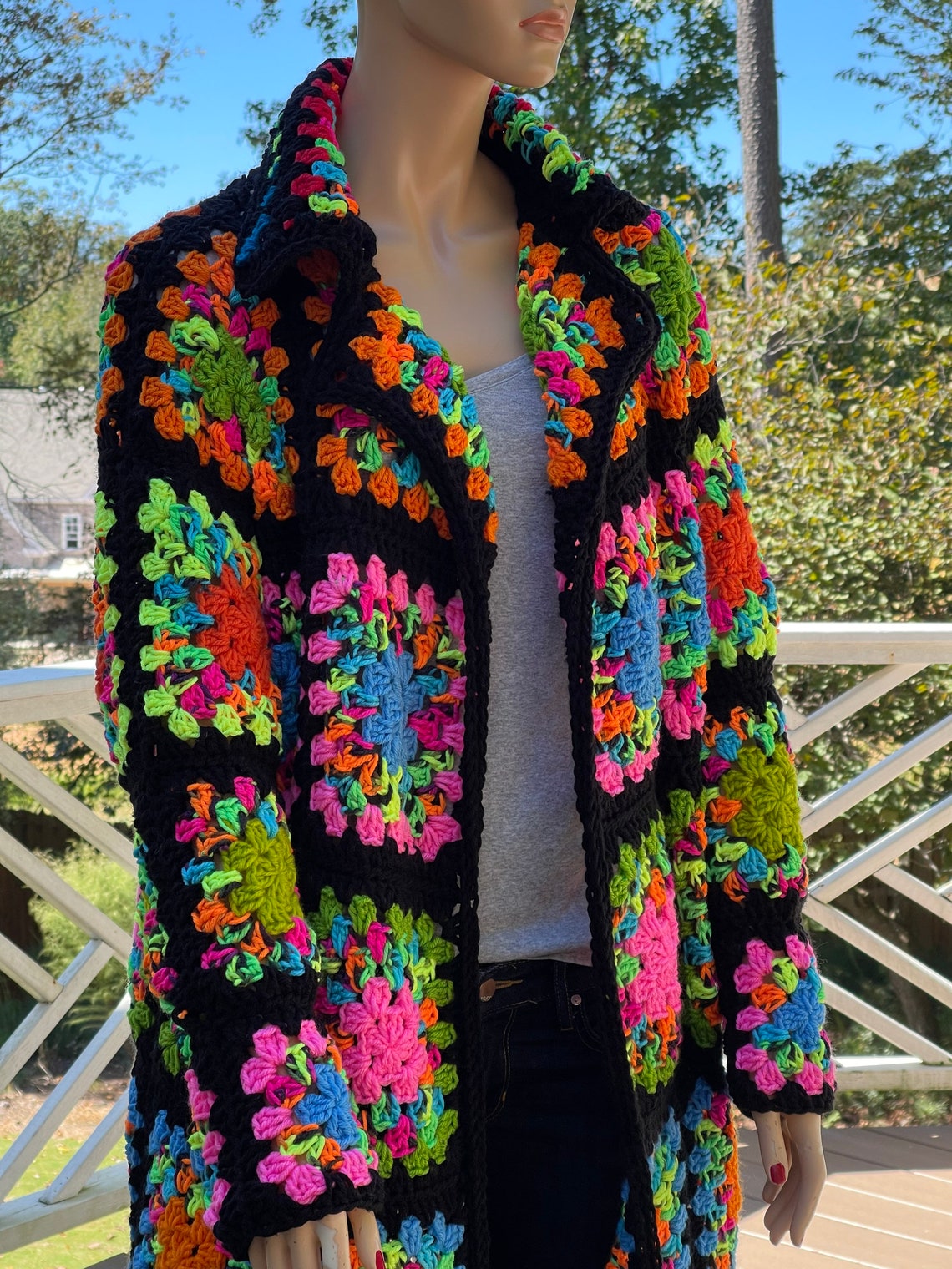 Granny Square Coat/ Crochet Granny Cardigan/ Crochet Gypsy - Etsy