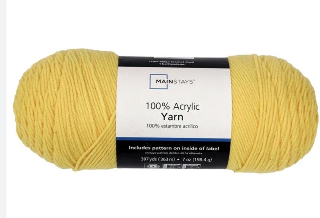 Yellow Mainstays Basic Yarn, 397 Yd. - Etsy