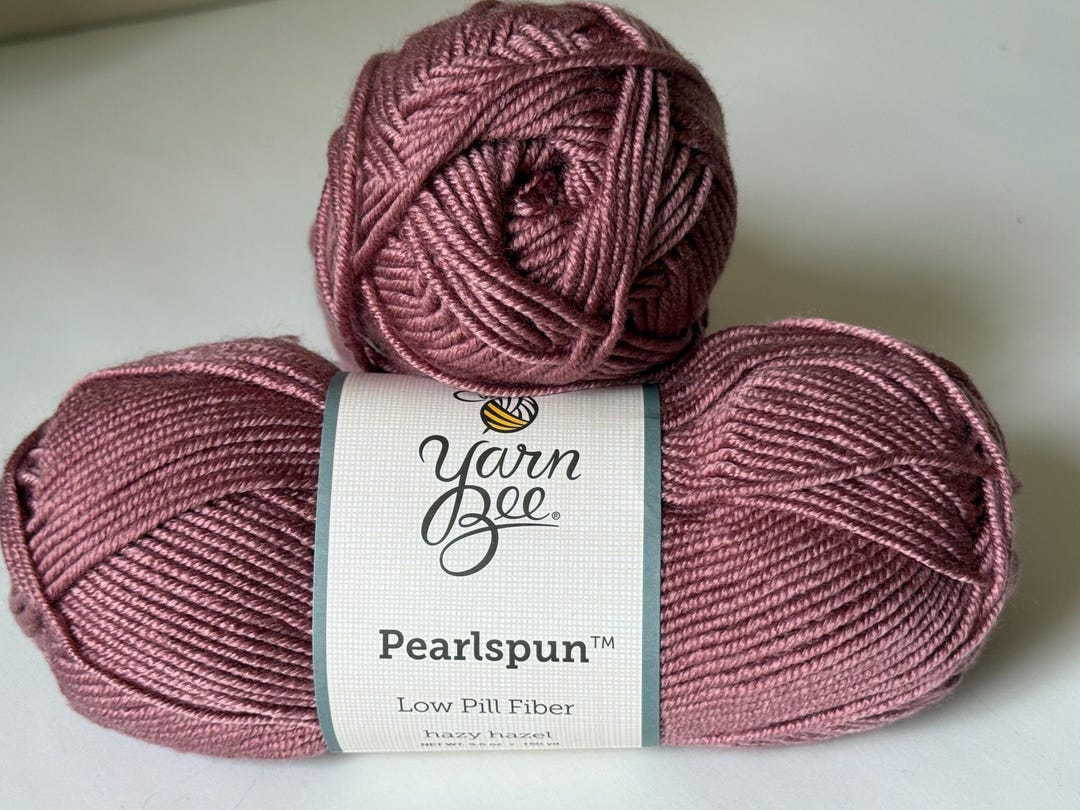 2 Skeins. Yarn Bee Pearlspun Low Pill Fiber Yarn. Hazy Hazel. Each 150 ...