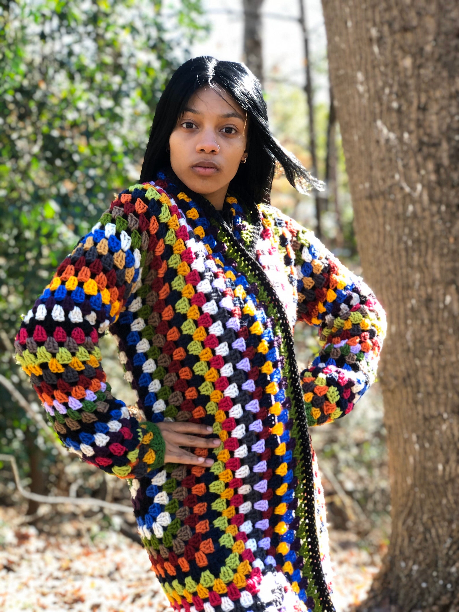 My Coat of Many Colors Cardigan/ Crochet Granny Square - Etsy