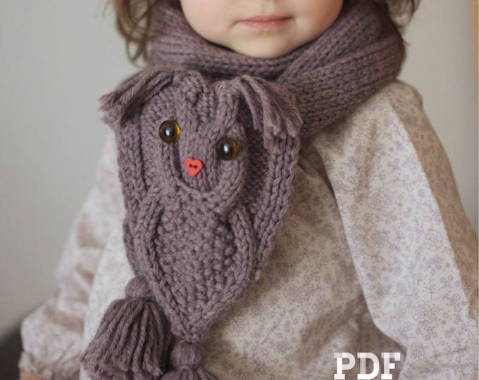 Owl Scarf Knit Pattern - Etsy Canada