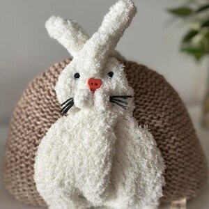 Knit Pattern - HUGGY BUNNY Cushion - Nursery, Toddler, Child, Decor ...