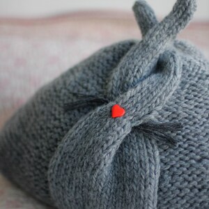 Knit Pattern - HUGGY BUNNY Cushion - Nursery, Toddler, Child, Decor ...