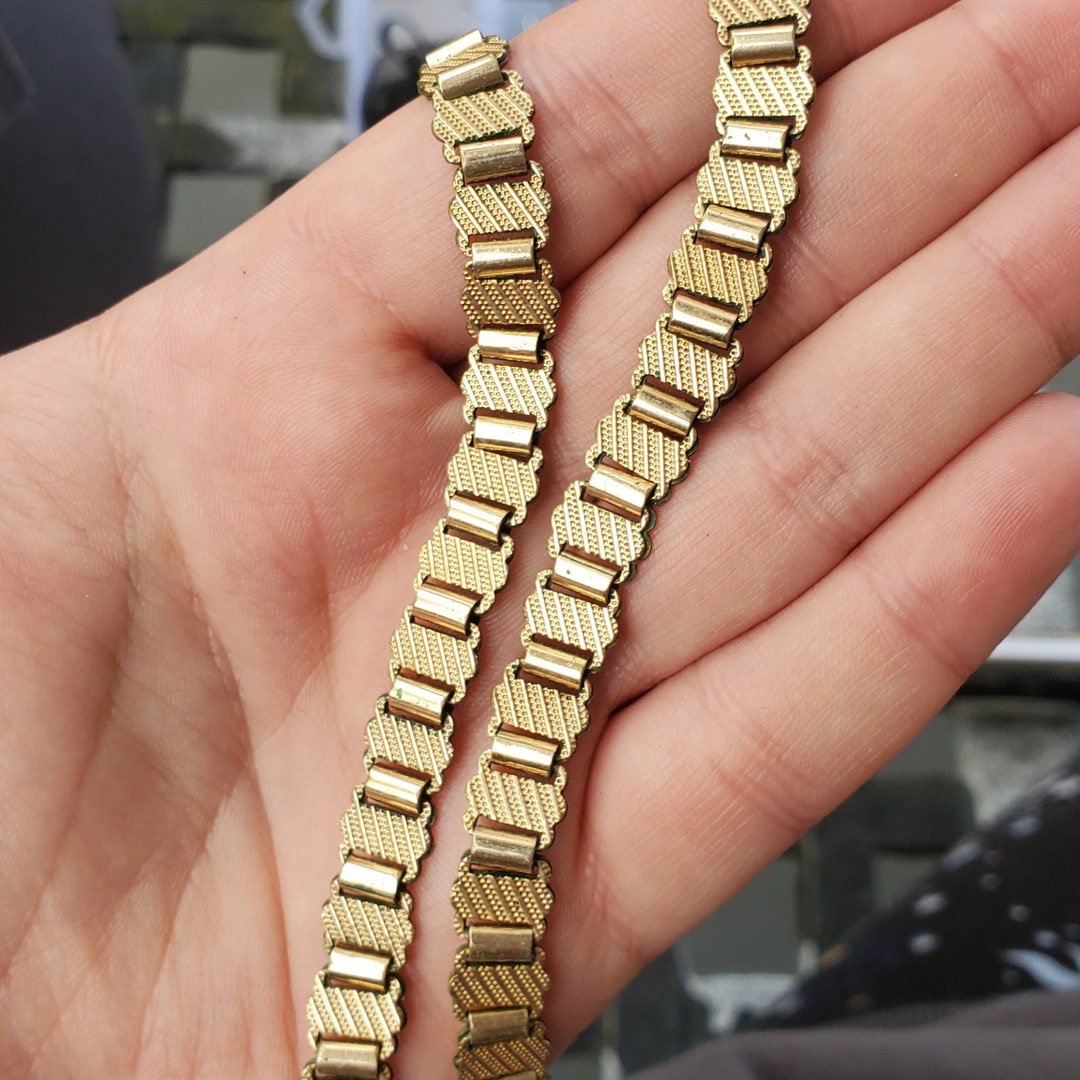 Victorian Book Chain Necklace, Antique Book Chain Necklace, Gold Filled ...