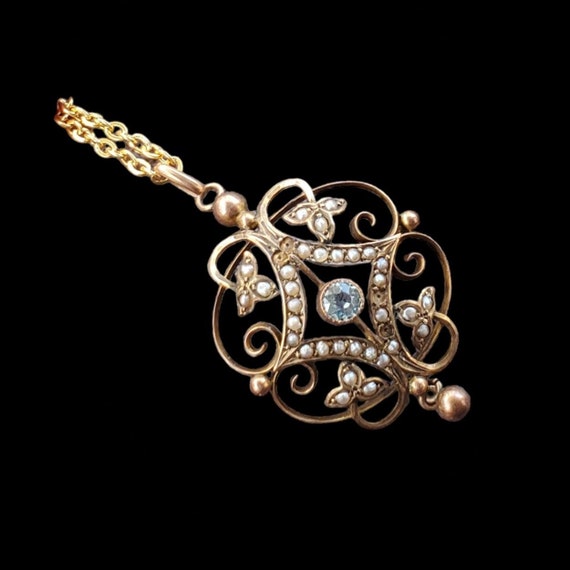 Edwardian gold pendant - Gem