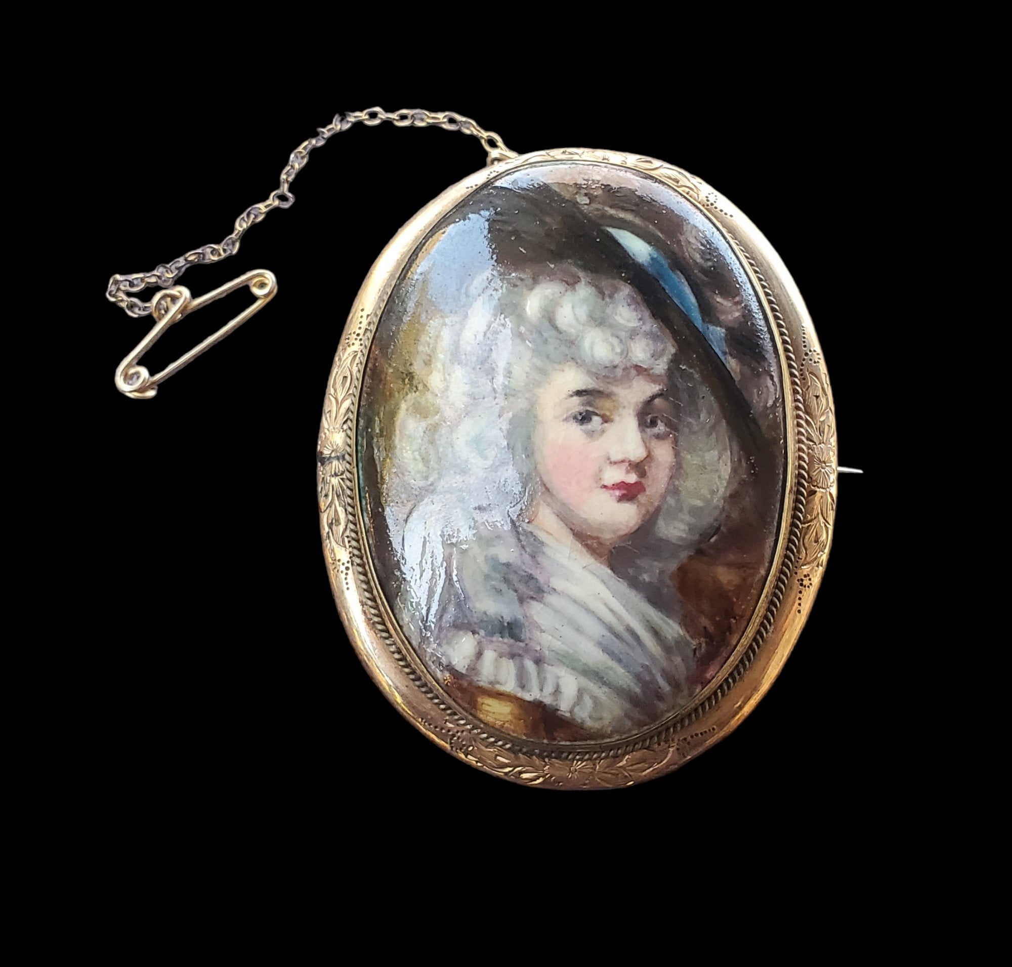 Georgian Era Portrait Miniature Brooch Handpainted Antique - Etsy