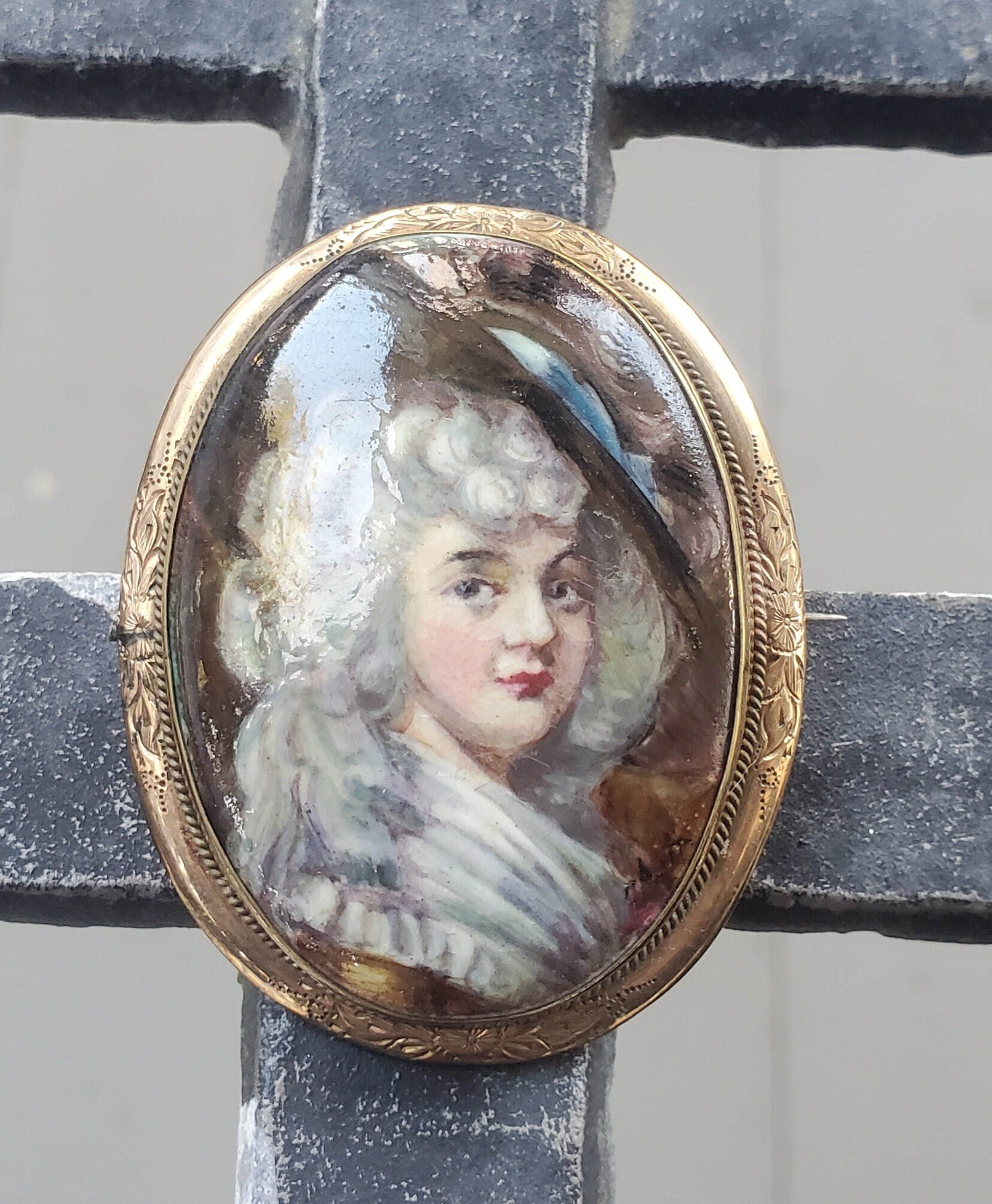 Georgian Era Portrait Miniature Brooch Handpainted Antique - Etsy