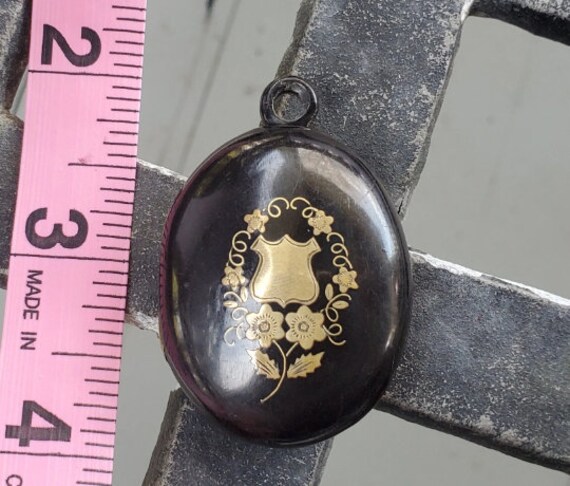 Antique Piqué Posé Locket Pendant, Victorian Era Piqu… - Gem