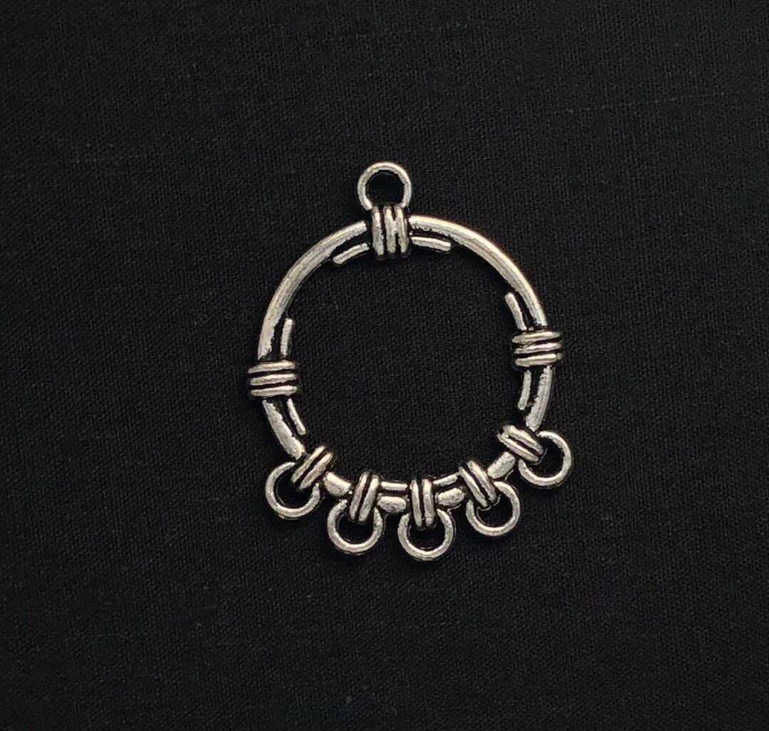 Silver Connector, Double Sided Silver Multi Loop Connector 23 Mm 5 Loop ...