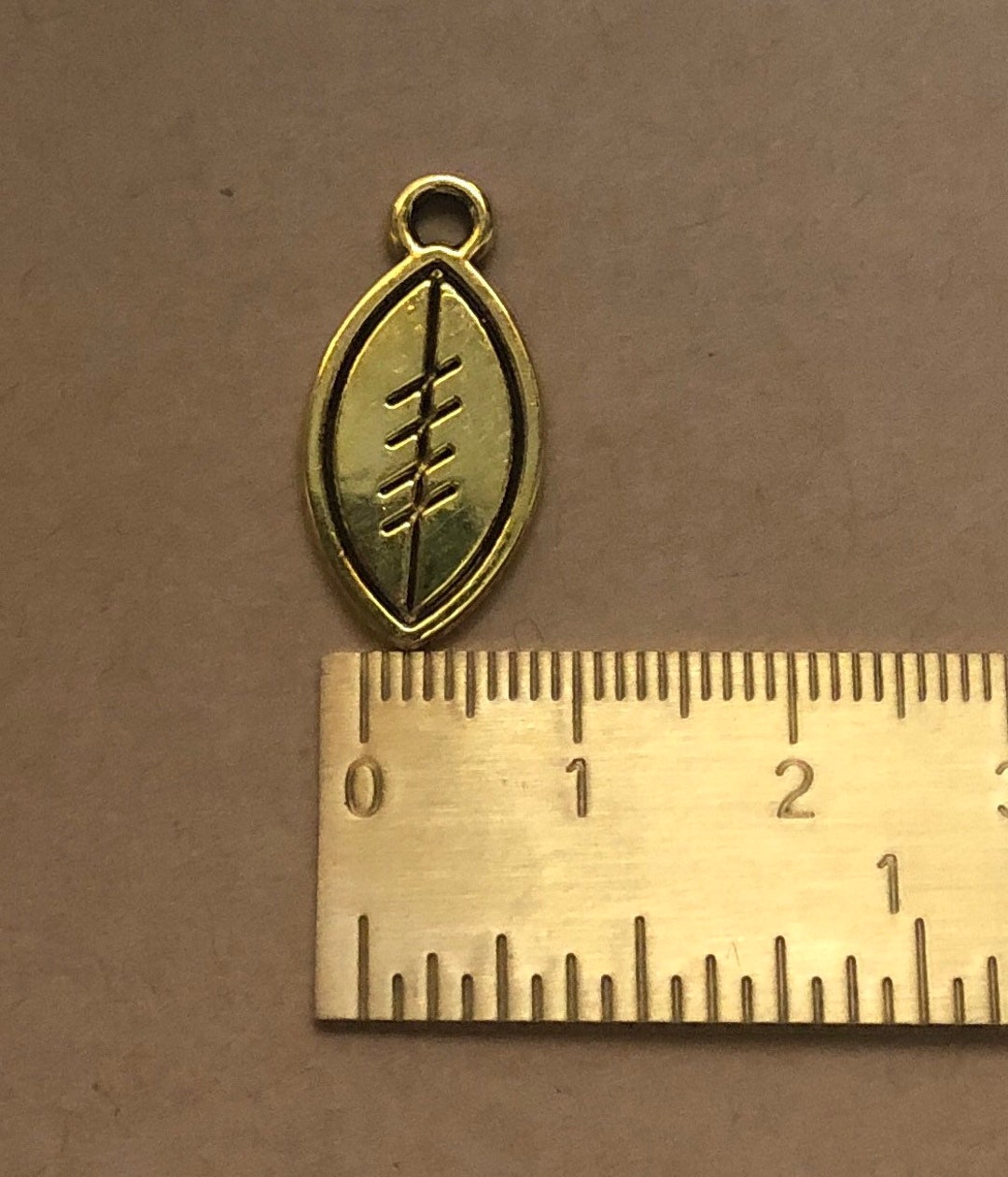 Gold Football Charm, Flat Gold Football Charms, Double Sided Football ...