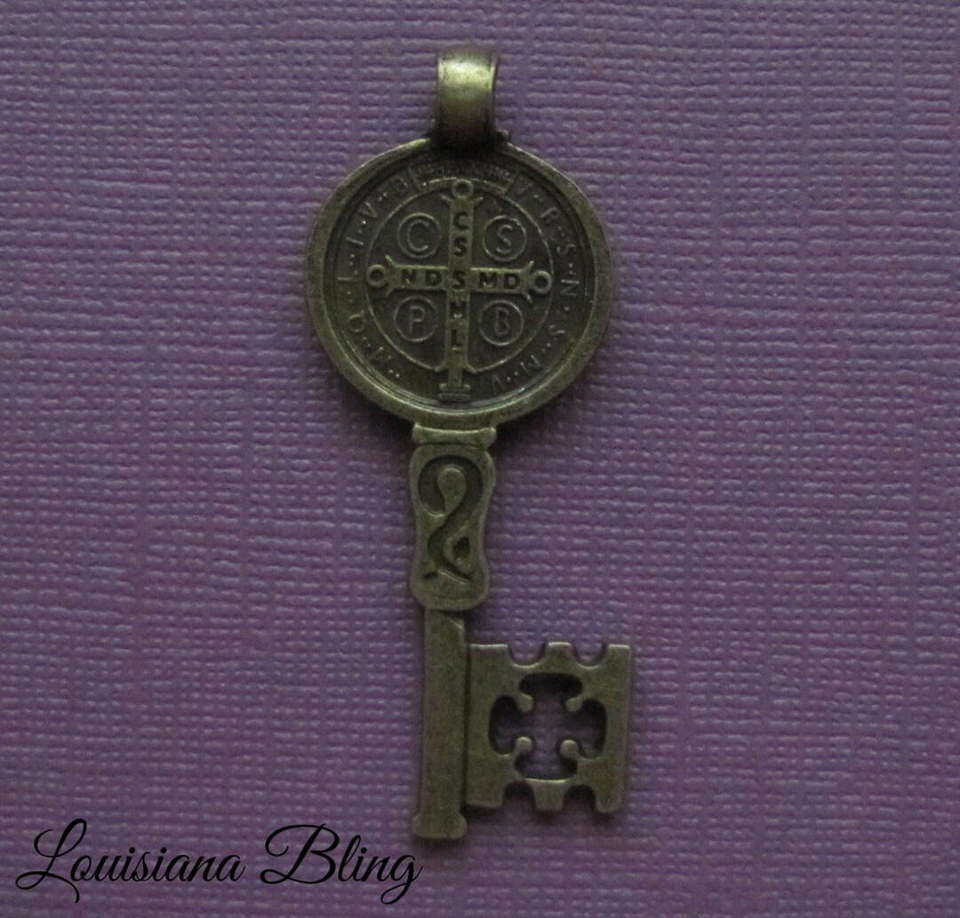 Saint Benedict Key, San Benito Reversible Key 59 X 23 Mm Antique Bronze ...