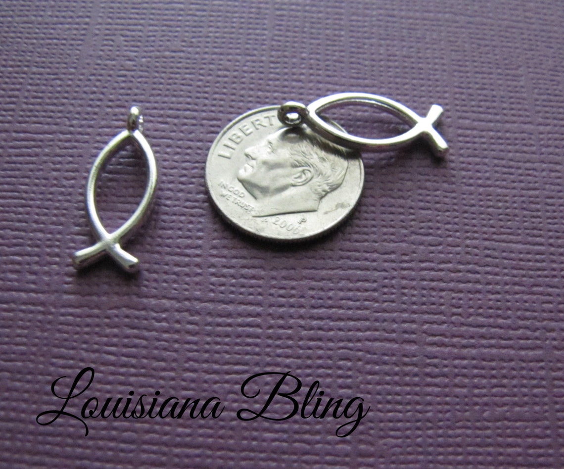 Silver Christian Fish Symbol Ichthys or Ichthus Greek Symbol - Etsy