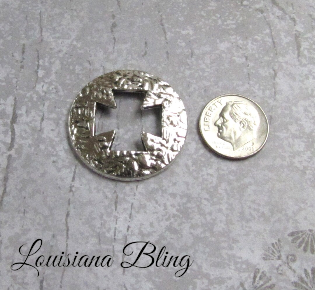 Cross Cut Out Coin Medallion, No Drill, 28mm Antique Silver Finish ...