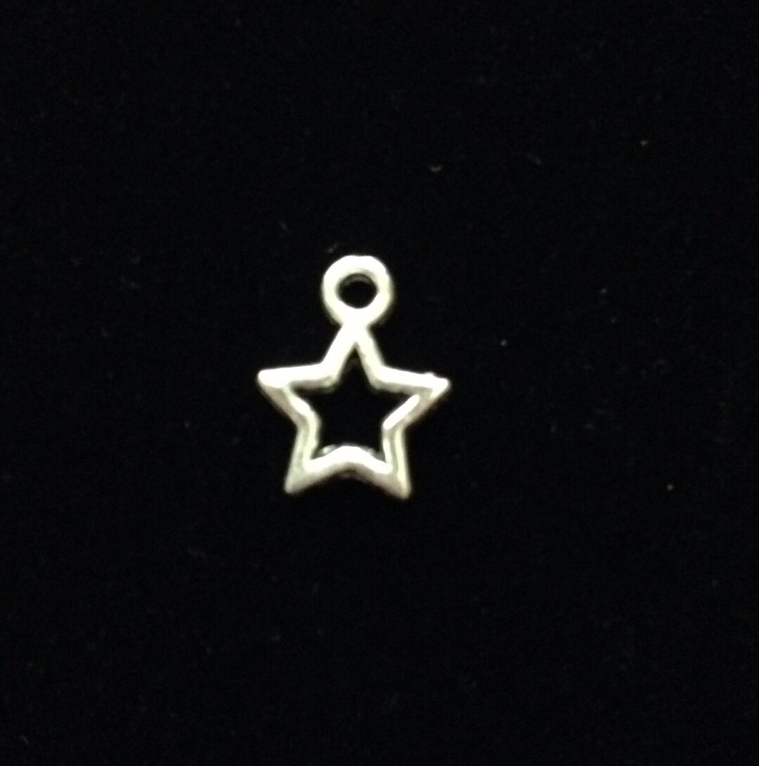 Small Silver Star Charms Tiny Cut Out Star Charms, Cowboy Star Charm 10 ...