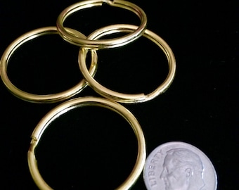 Flat Solid Brass Split Key Ring, Brass Split Keyring, Brass Split Ring ...