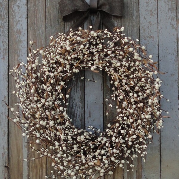 White Berry Wreath - Etsy