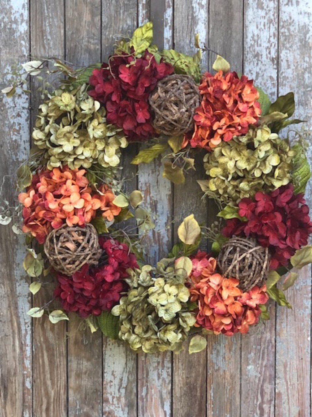 Hydrangea Wreath Fall Hydrangea Wreath Autumn Floral Wreath - Etsy