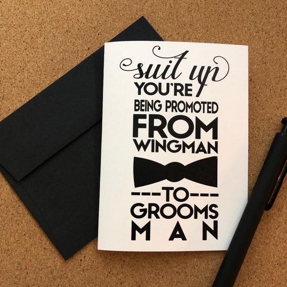 Groomsman Card Best Man Card Groomsmen Cards wingman A1 Size Etsy