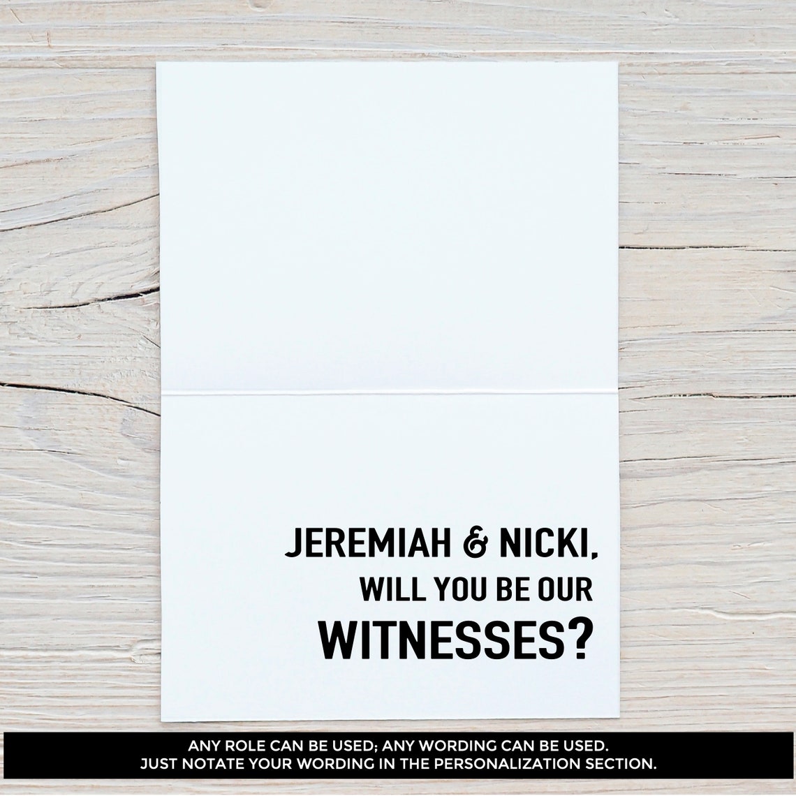 Witness Proposal Card Will You Be Our Witness Our Wedding Groomsman ...