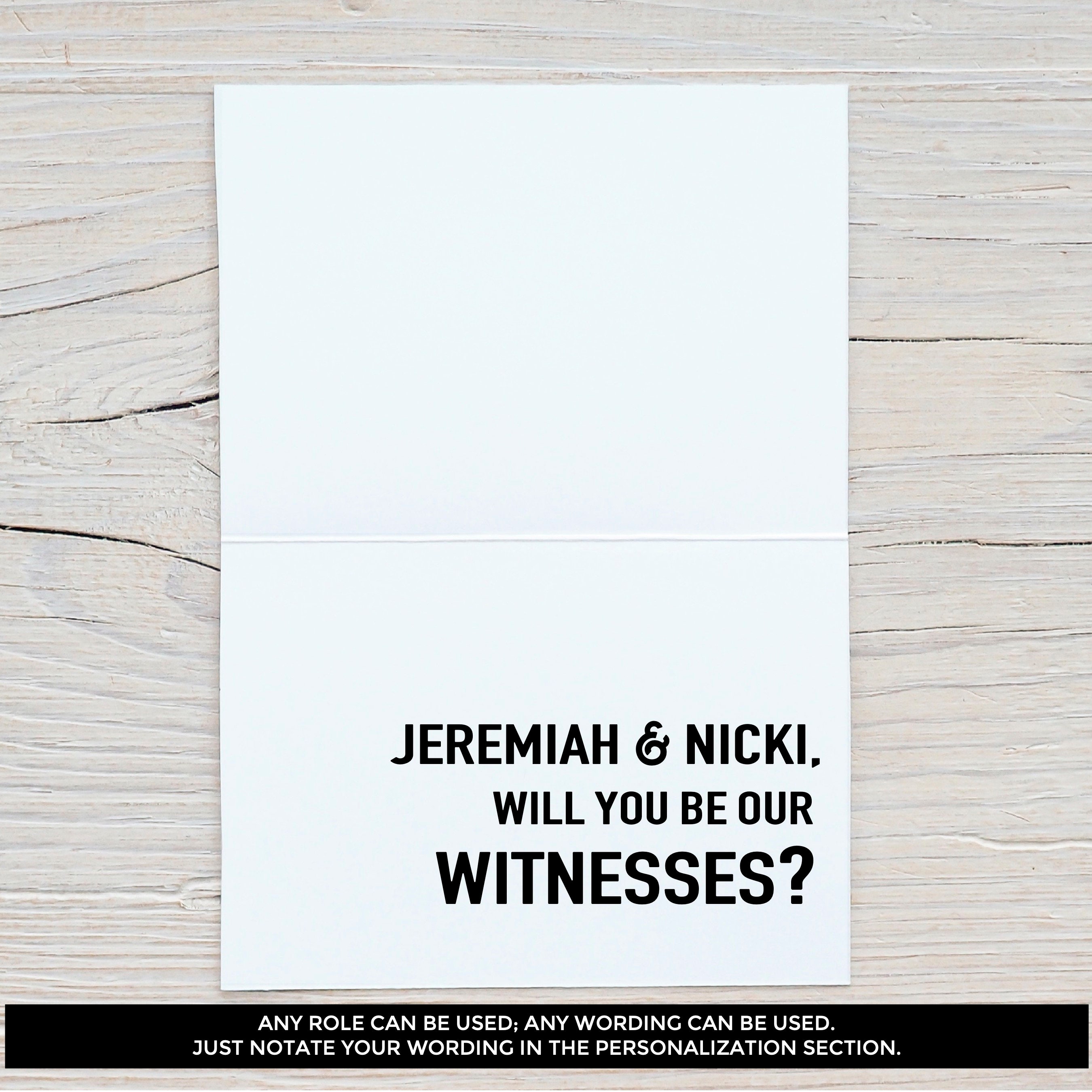 Witness Proposal Card Will You Be Our Witness Our Wedding - Etsy
