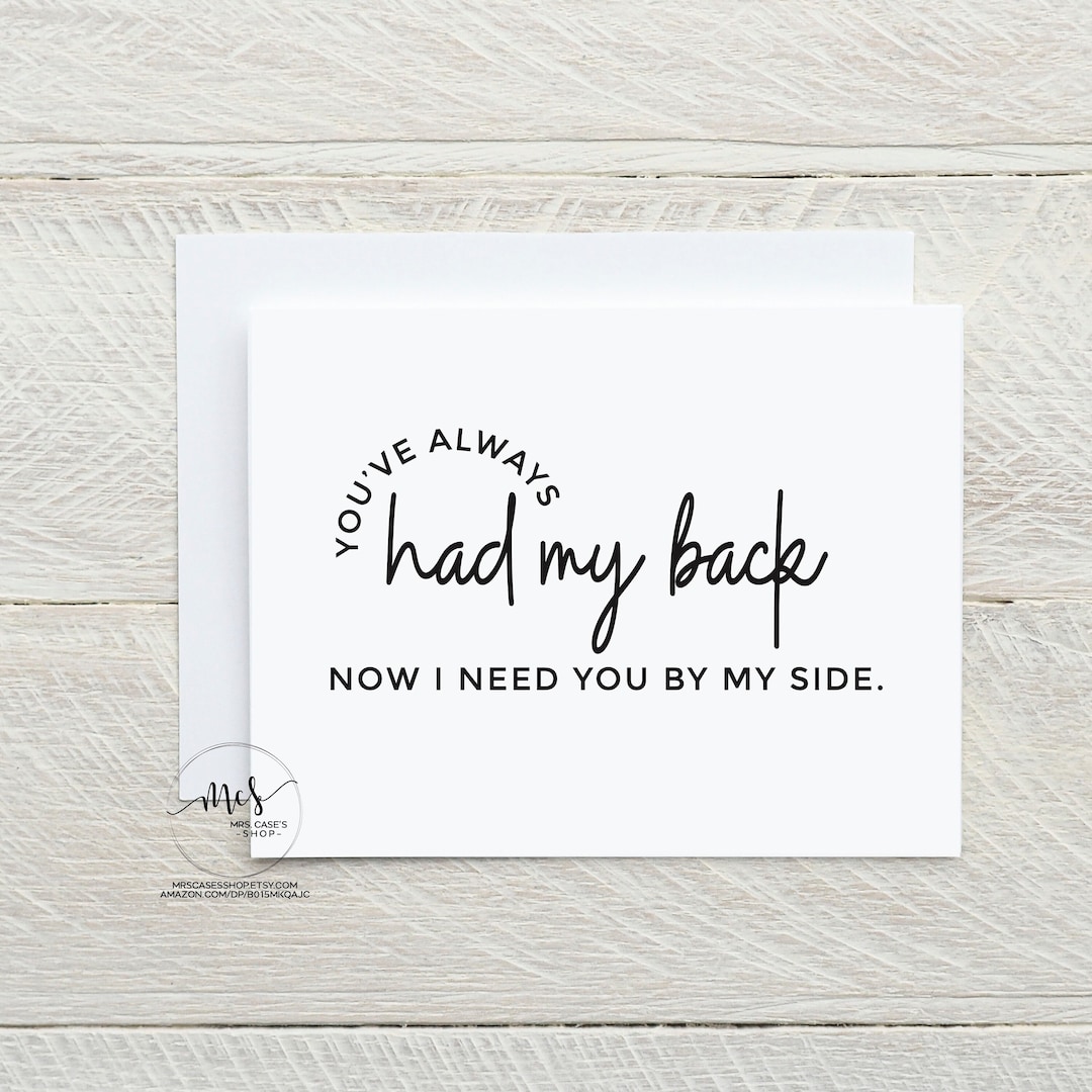 Had My Back Best Woman Proposal Card Keep My Shit Together Maid of ...