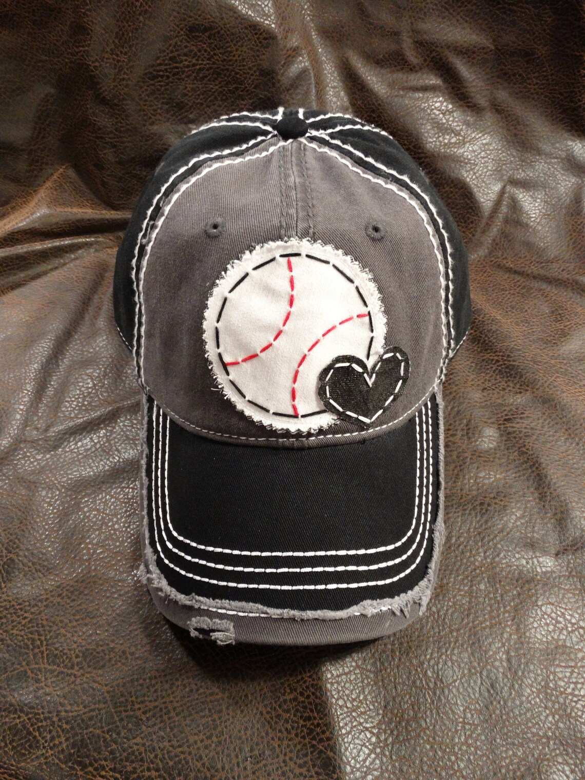 NO BLING Baseball Love Distressed Baseball Hat No Bling - Etsy