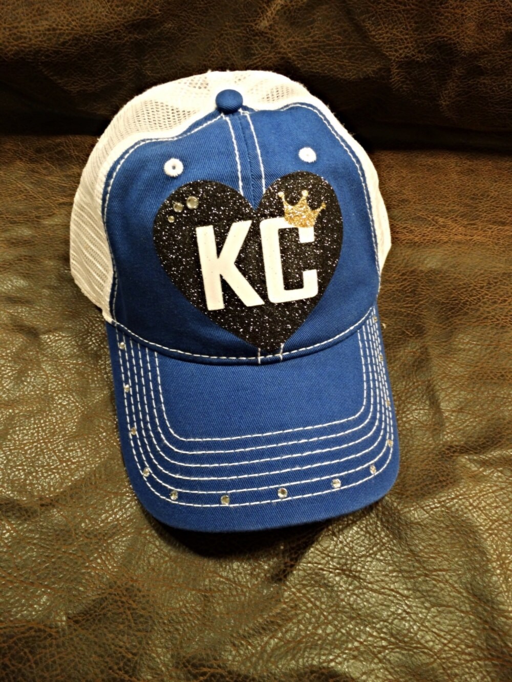 KC Baseball Glitter Hat - Etsy