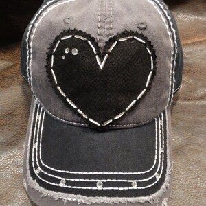 Love Heart Distressed Hat - Love Bling Hat - Etsy