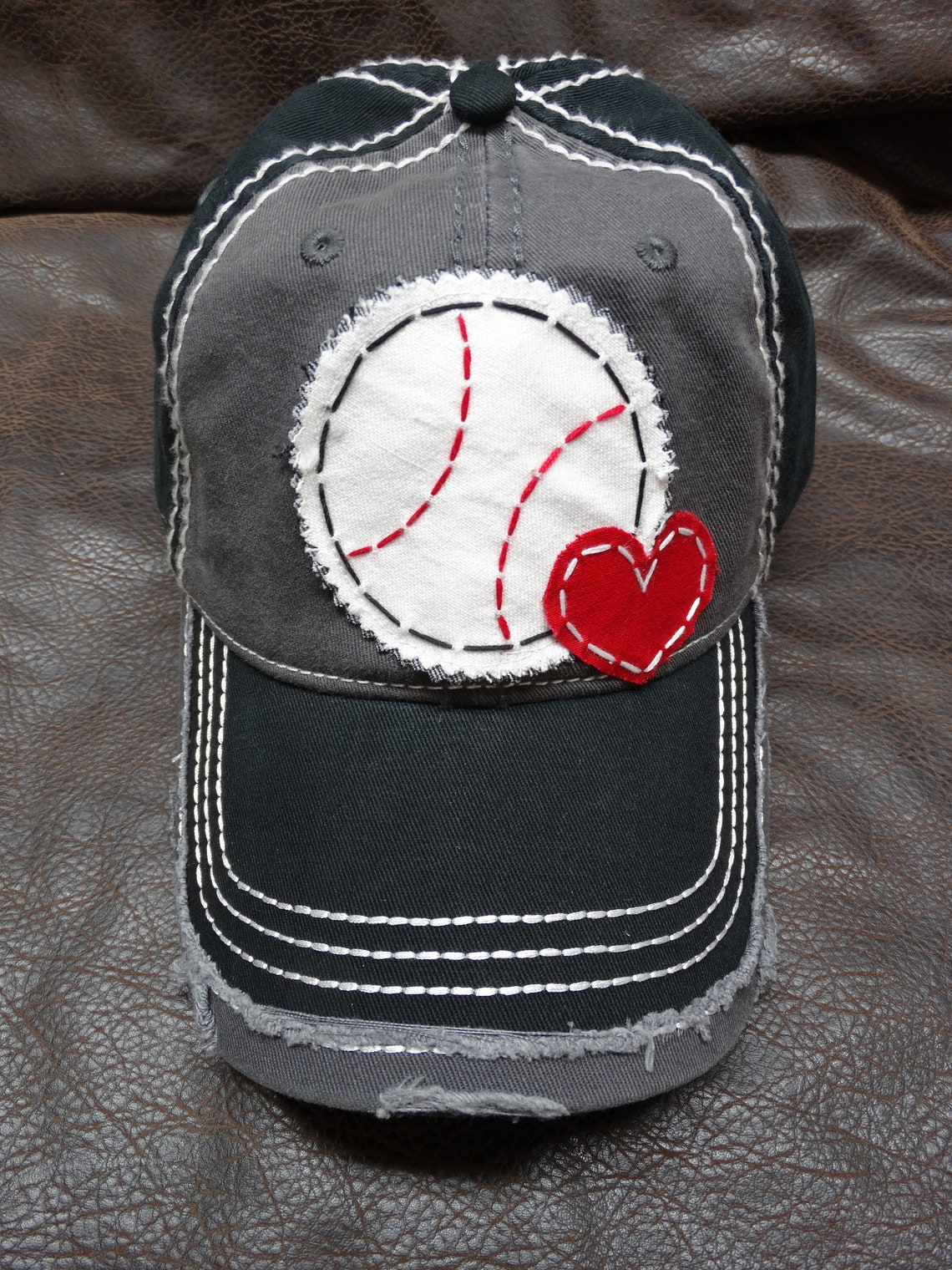 NO BLING Baseball Love Distressed Baseball Hat No Bling - Etsy