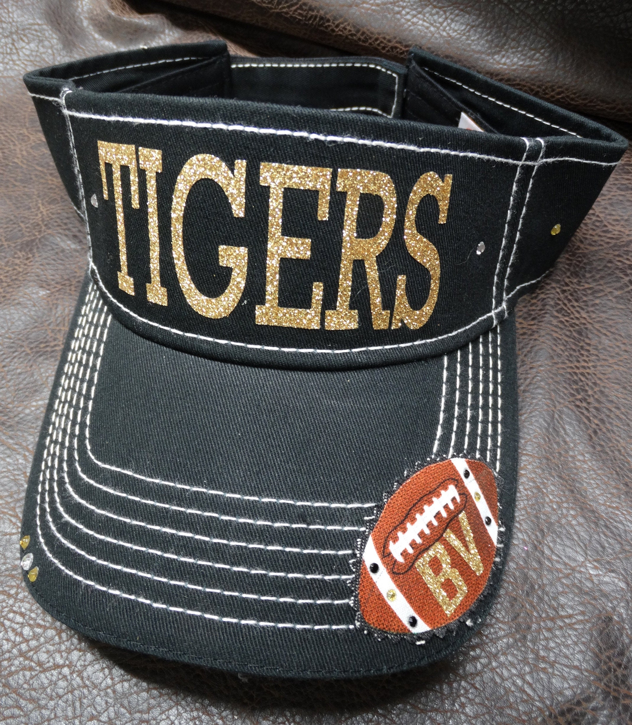Custom Team Colors FOOTBALL Visors - Personalized With Number and Mom ...
