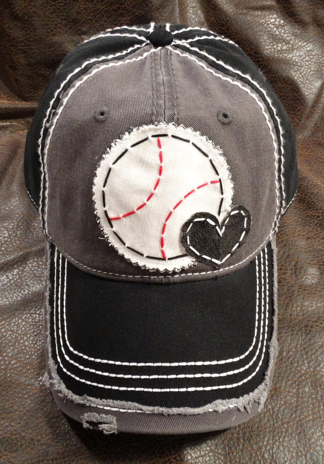 NO BLING Baseball Love Distressed Baseball Patch Hat - Personalized ...