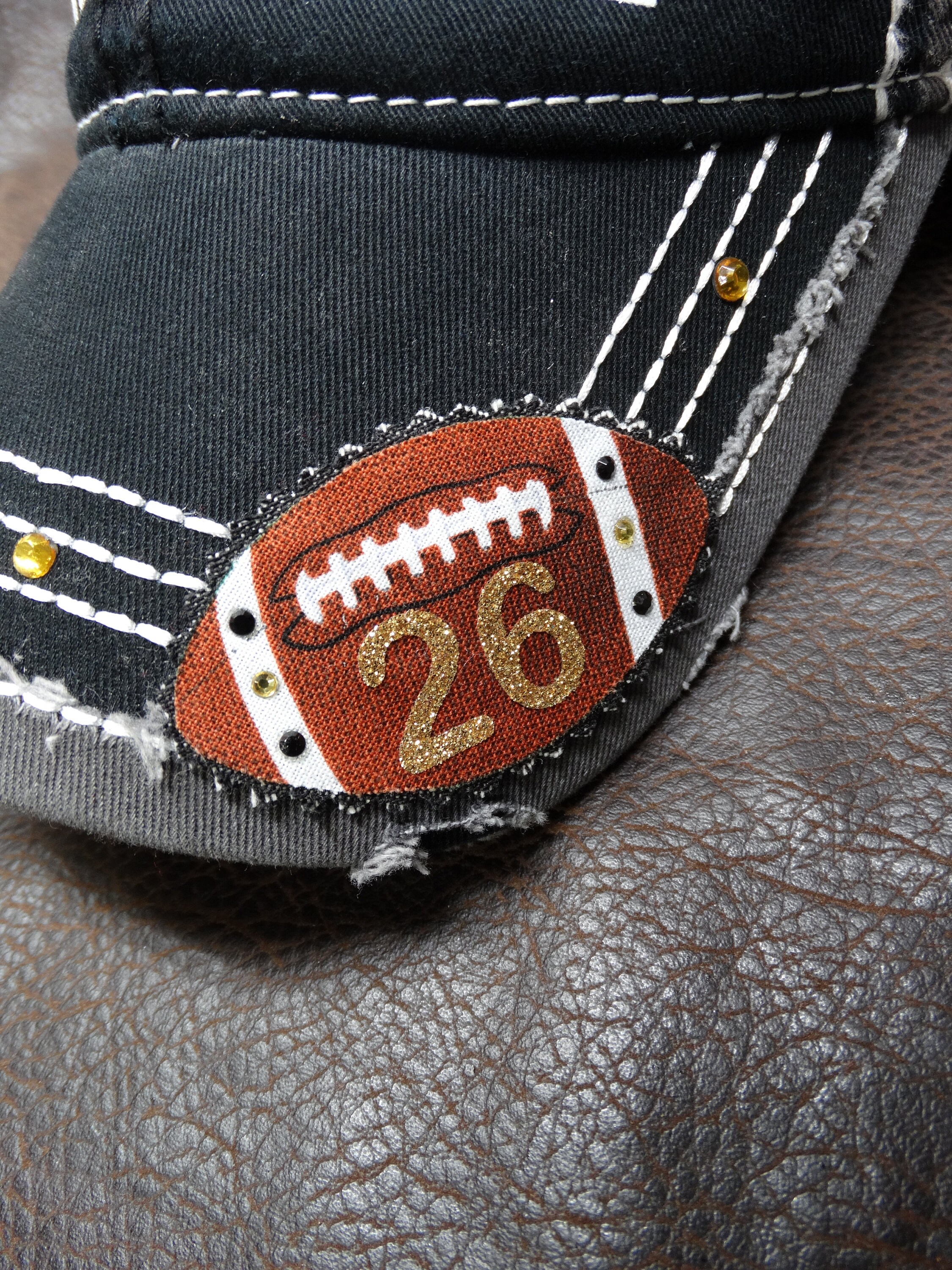 Custom Team Colors FOOTBALL Visors - Personalized With Number and Mom ...