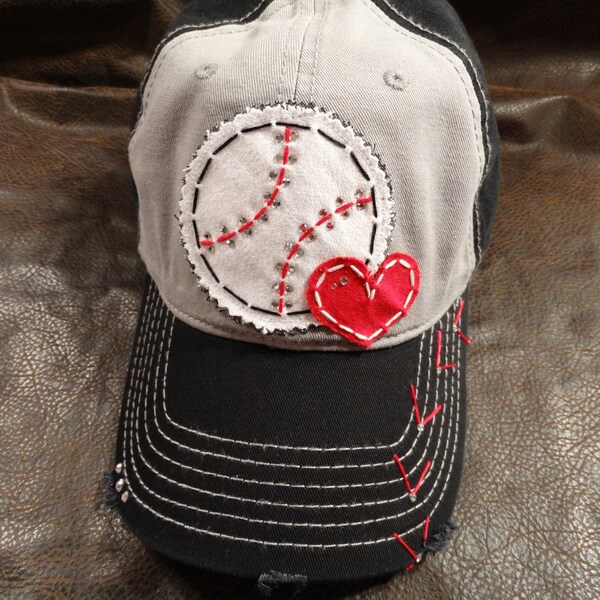 Distressed Baseball Cap - Etsy