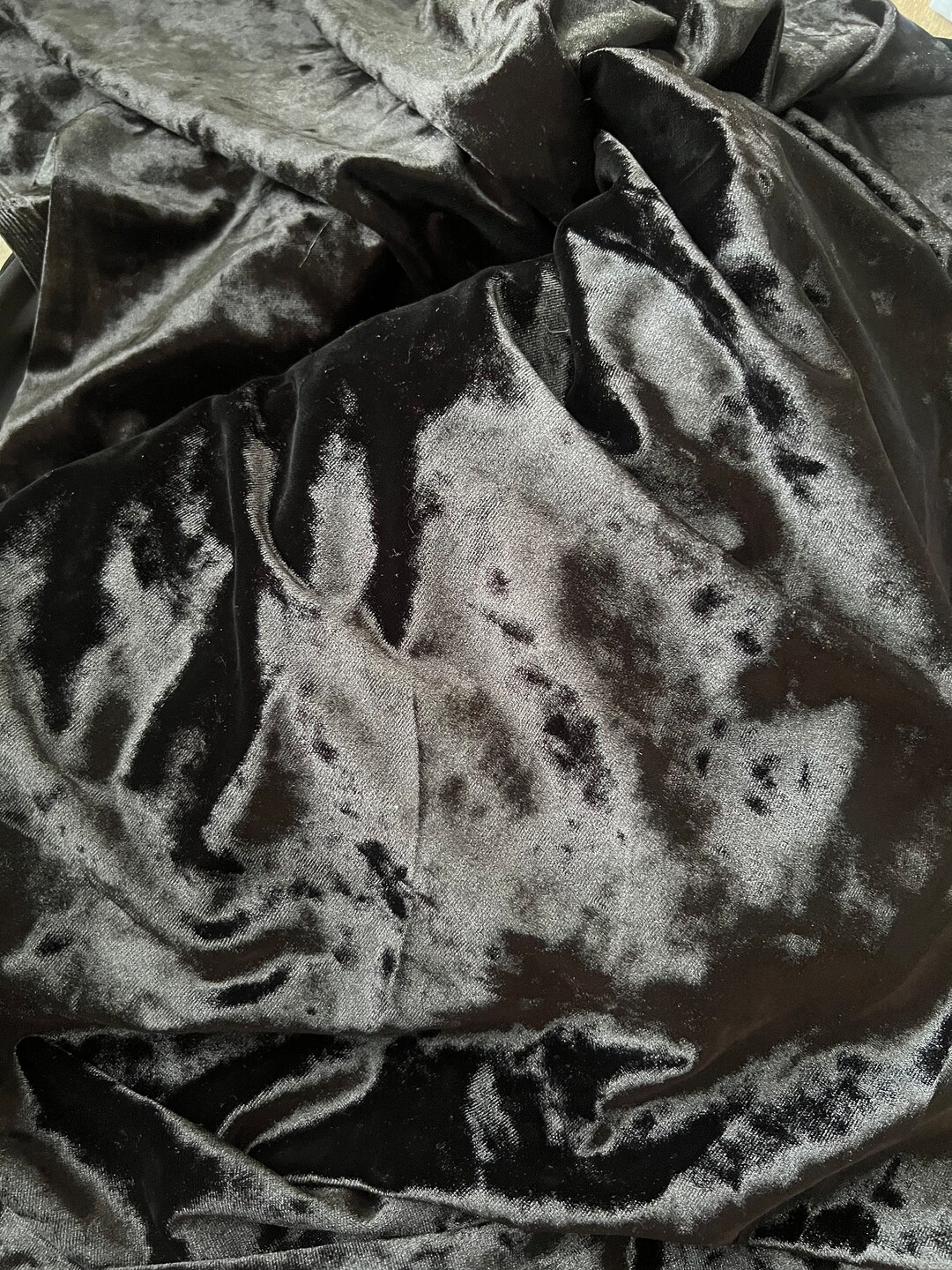 Black Velour Stretch Fabric Stretch Velvet Knit Fabric - Etsy